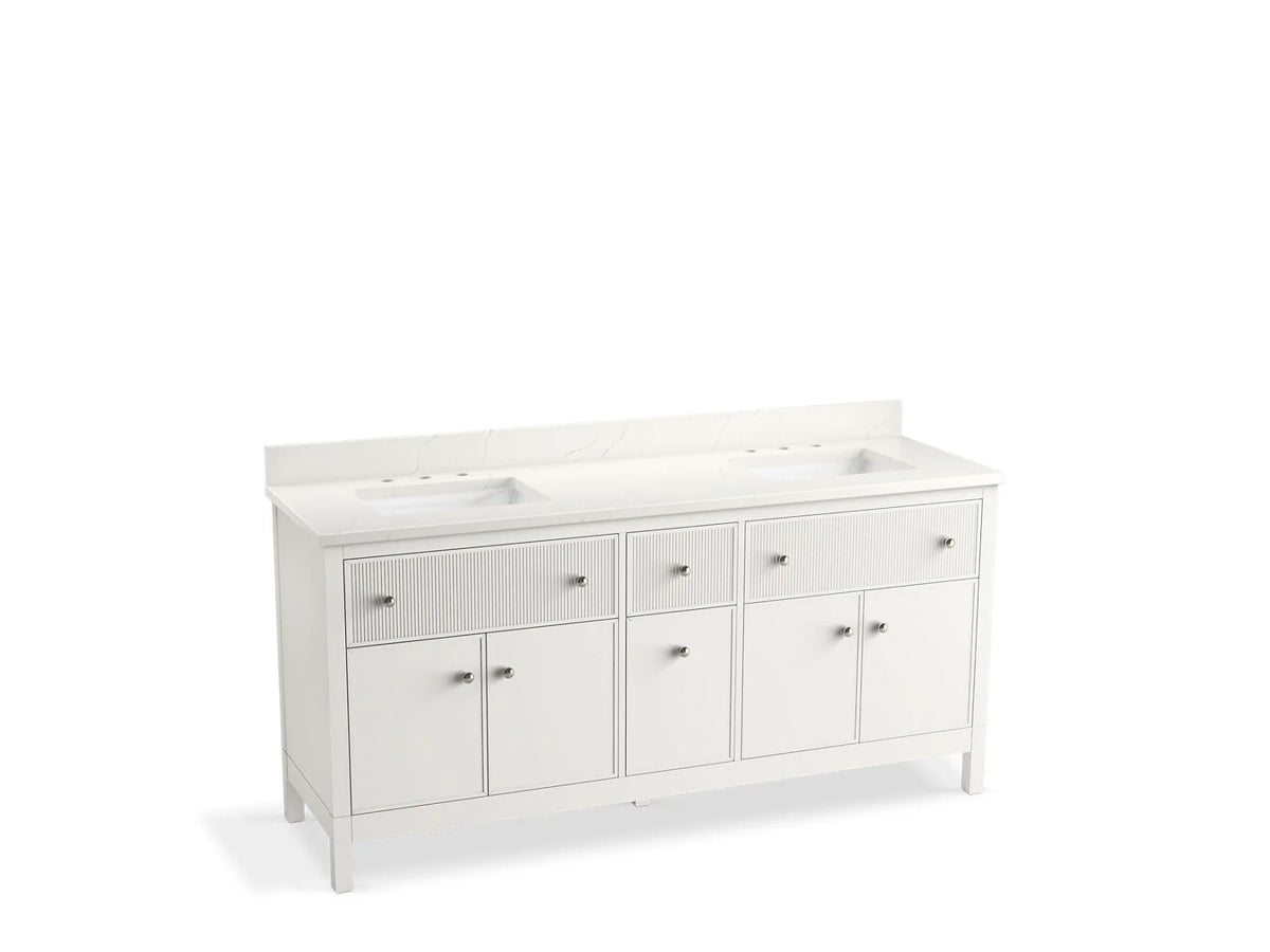 KOHLER Malin by Studio McGee 72" bathroom vanity cabinet, sinks K-35023 ...