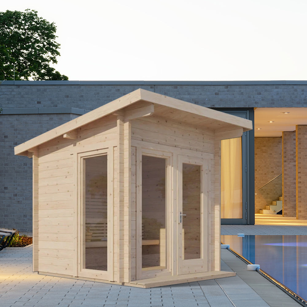 SAUNA EVOLUTION® Garden Series Outdoor Cabin Sauna Fits Up to 6 People ...