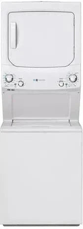GE 27" Unitized Spacemaker Stacked Laundry Center Gas, White, GUD27GSS ...