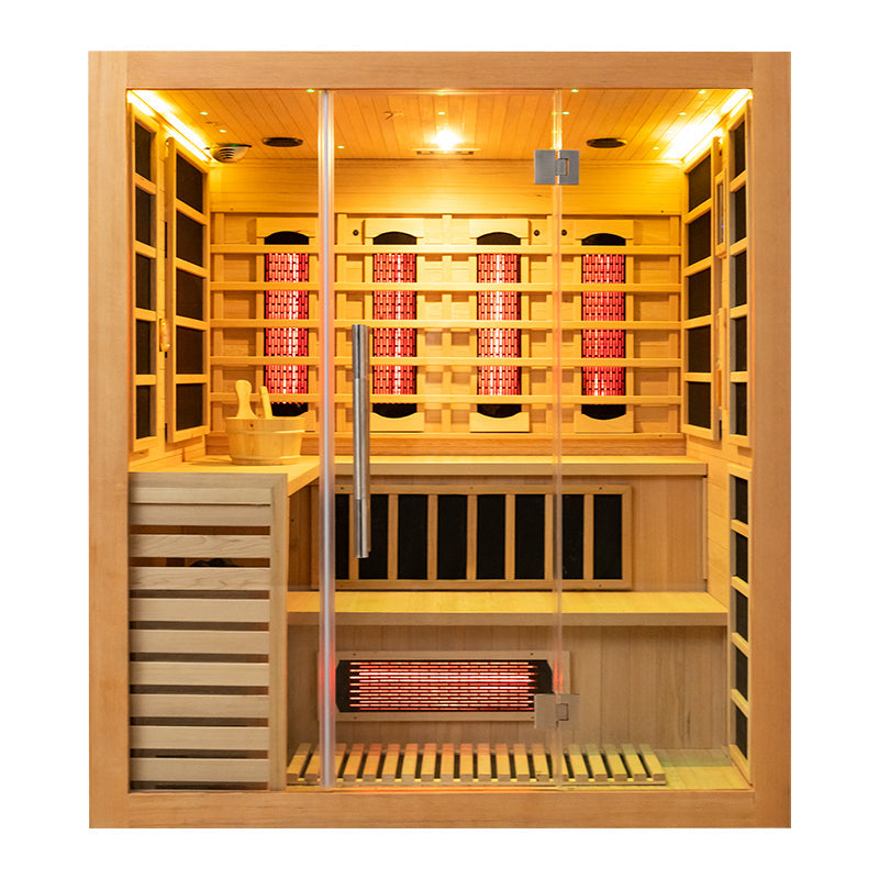 SAUNA EVOLUTION® Double Layer Bench Steam and Infrared Indoor Sauna Ro — Farmhouse Kitchen and Bath
