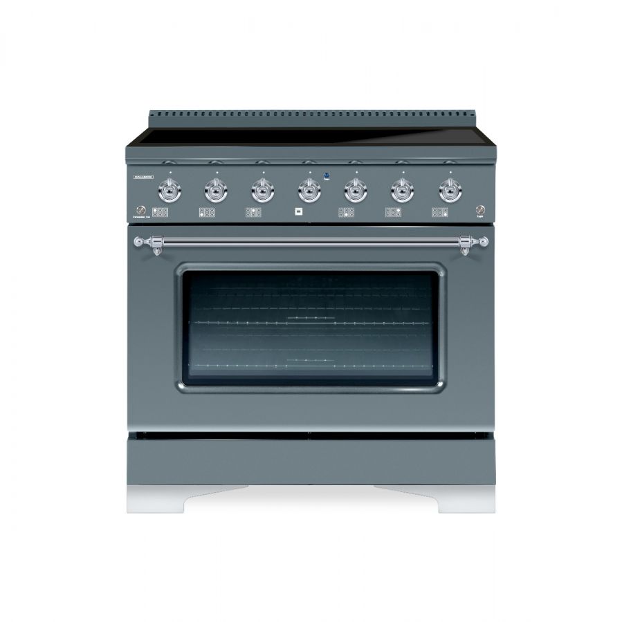 HALLMAN Classico 36" Induction Range, Blue Grey, Chrome Trim HCLIR36CM ...