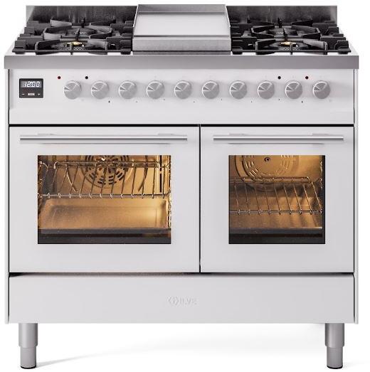 Professional Plus II 40" Dual Fuel Range in White, Trim, UPD40FWMPWH ...