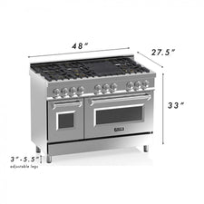ZLINE 48" Professional Dual Fuel Range w Black Matte Door — Farmhouse ...