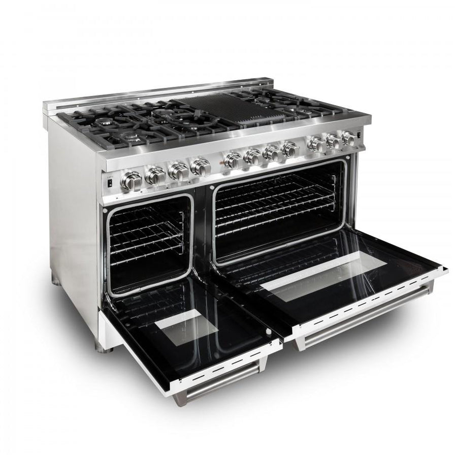 ZLINE 48" Professional Dual Fuel Range with White Matte Door, RAWM48 ...